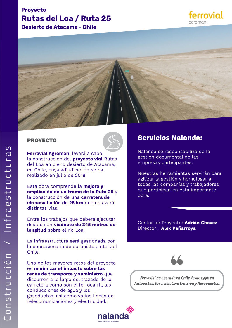 Rutas del Loa / Ruta 25. Ferrovial. Chile - Nalanda Global (brought to ...